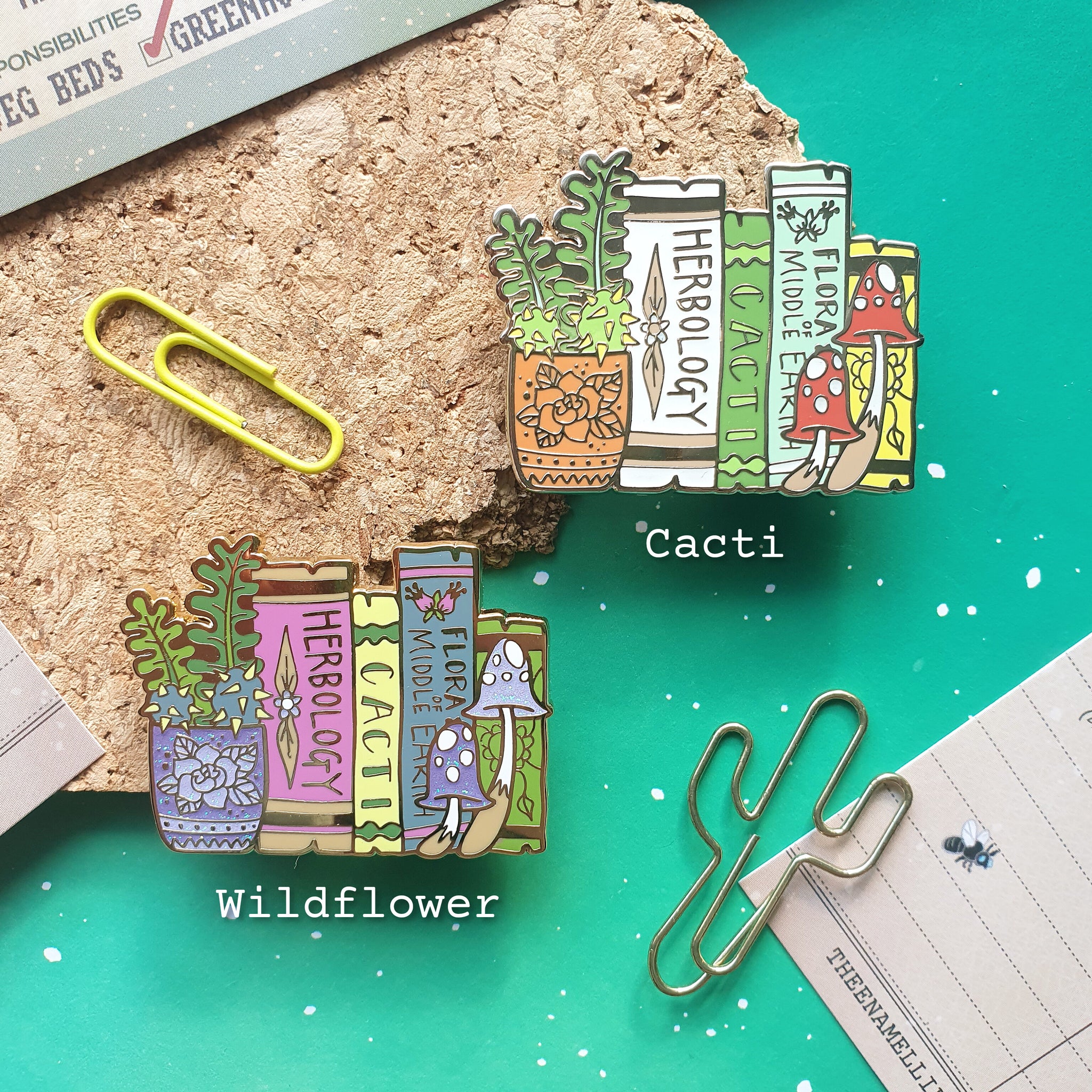 Shelfie Pin | Botanical (2 Colour Options) – The Enamel Library