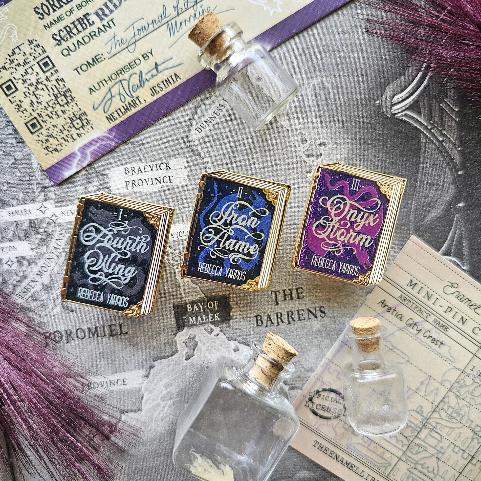 Officially Licensed Fourth Wing Tiny Tome Mini-Pin Set | Empyrean Trio ...