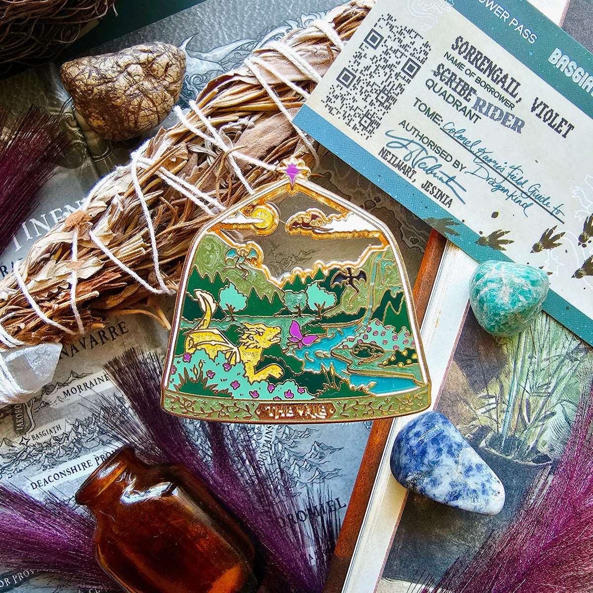 Officially Licensed Fourth Wing Terrarium Pin | The Vale – The Enamel ...