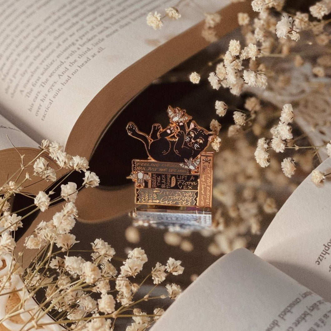 June 2021 Shelfie Pin | Curses (Antique Library) – The Enamel Library